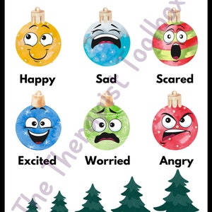 Christmas Feelings Chart, Emotions Chart, Play Therapy Tool, Counseling ...