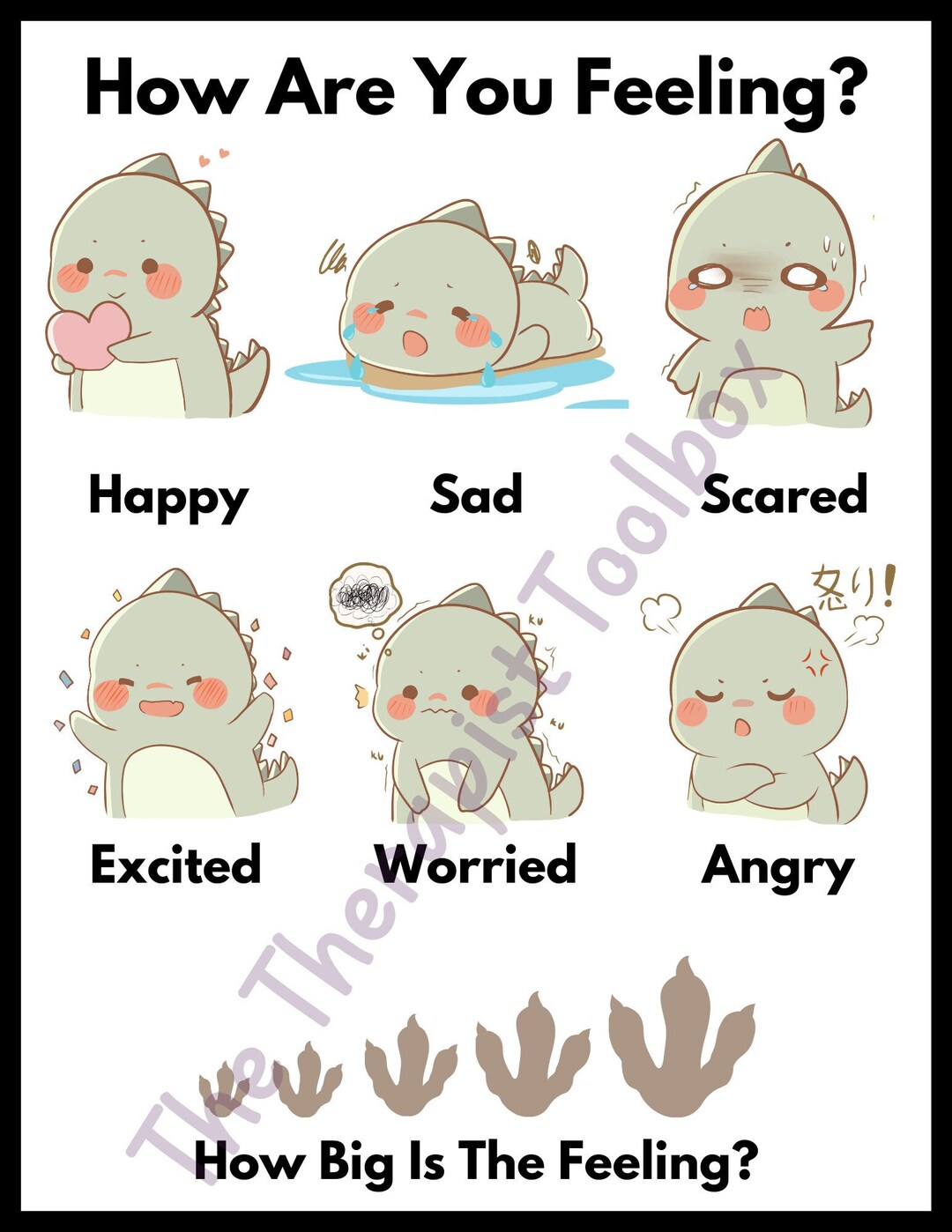 Cute Feelings Chart for Therapy or Teachers, Child Therapist Tools ...