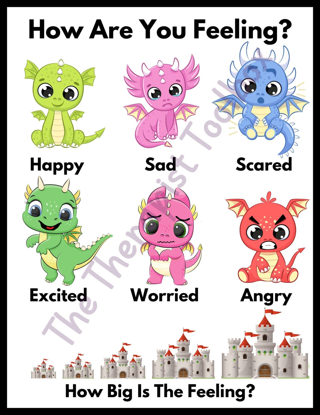 Cute Feelings Chart for Therapy or Teachers, Child Therapist Tools ...