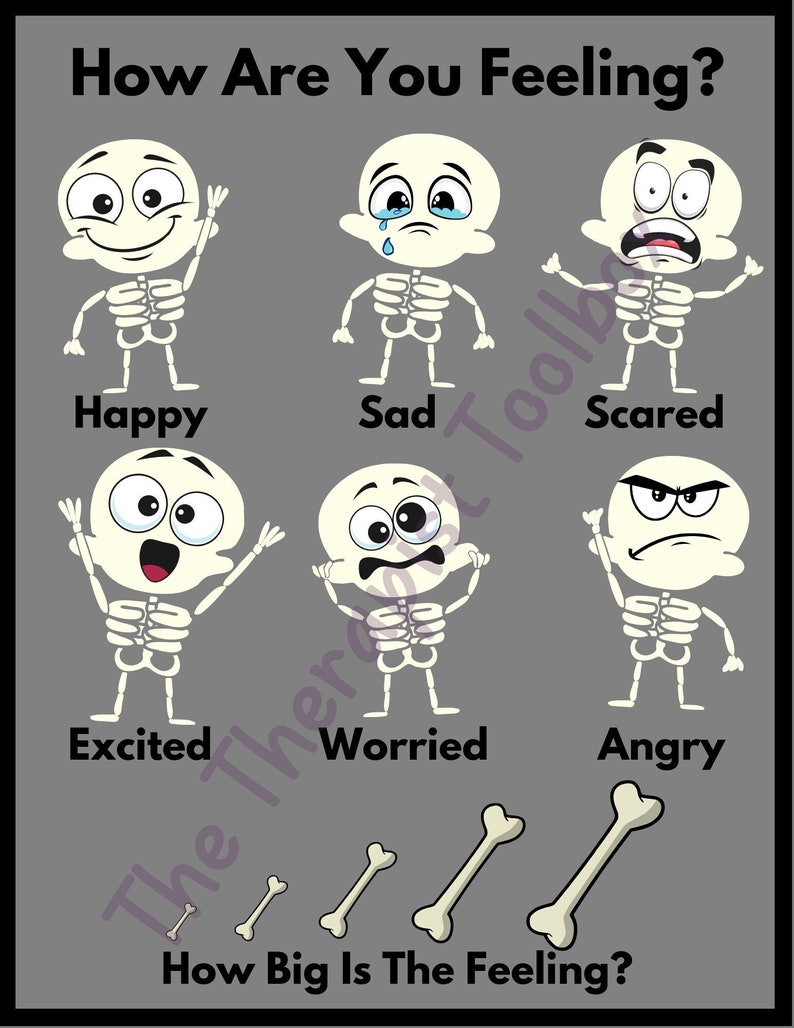 Cute Feelings Chart for Therapy or Teachers, Child Therapist Tools ...