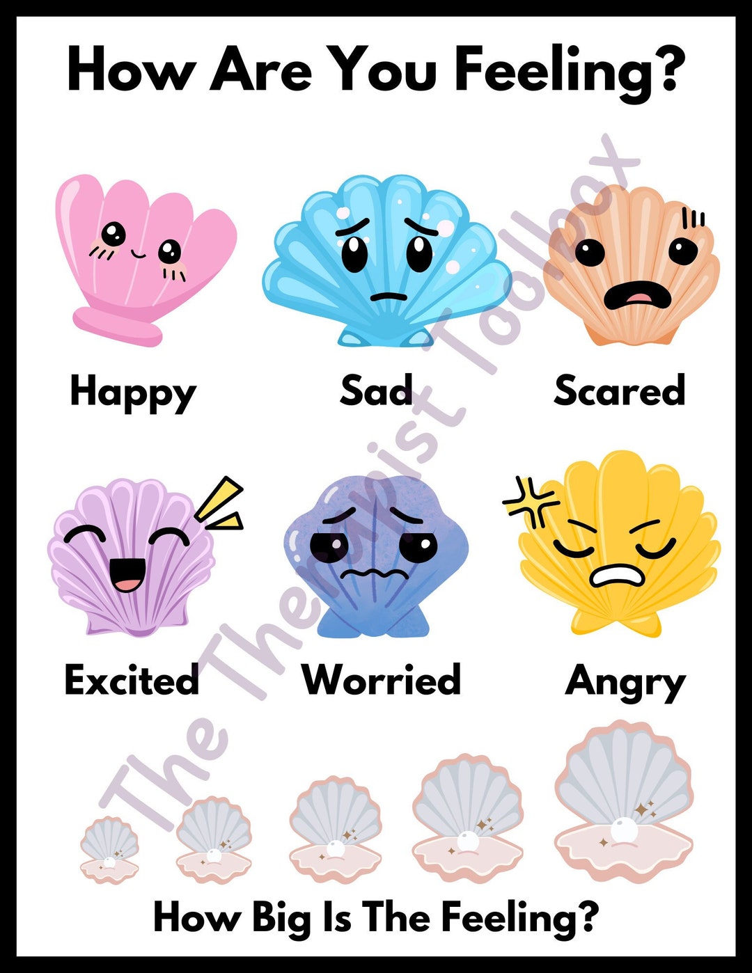 Cute Feelings Chart for Therapy or Teachers, Child Therapist Tools ...