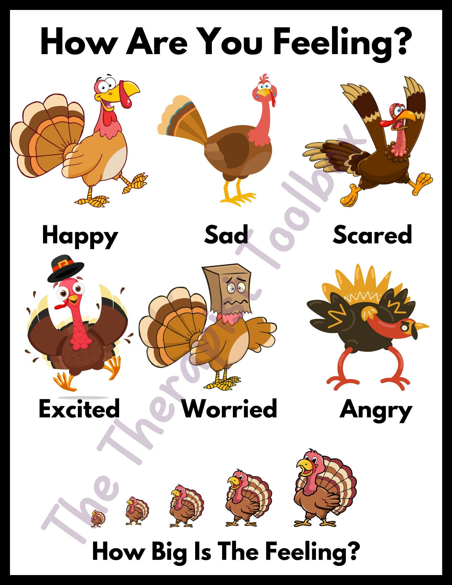 Cute Feelings Chart for Therapy or Teachers, Child Therapist Tools ...