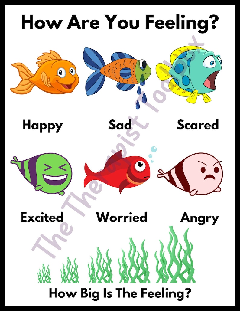 Cute Feelings Chart for Therapy or Teachers, Child Therapist Tools ...