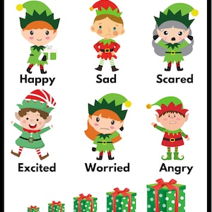 Christmas Feelings Chart, Emotions Chart, Play Therapy Tool, Counseling ...