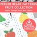 4x FRUIT Apple Orange Pear Lemon Kids Crafts Fuse Beads Templates ...
