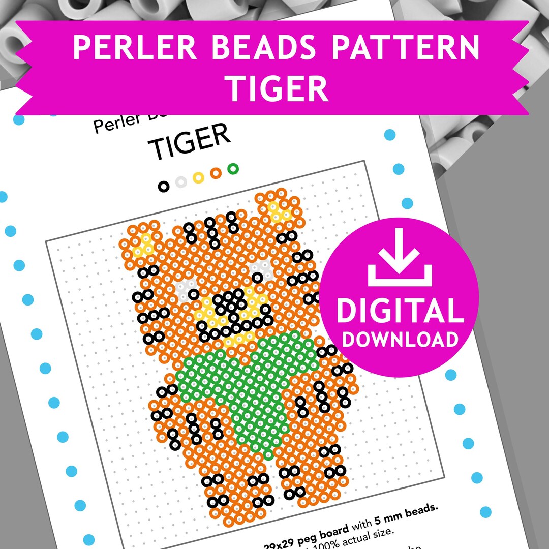 TIGER Craft Hama Fuse Beads Pyssla Present Templates Tutorial Printable ...
