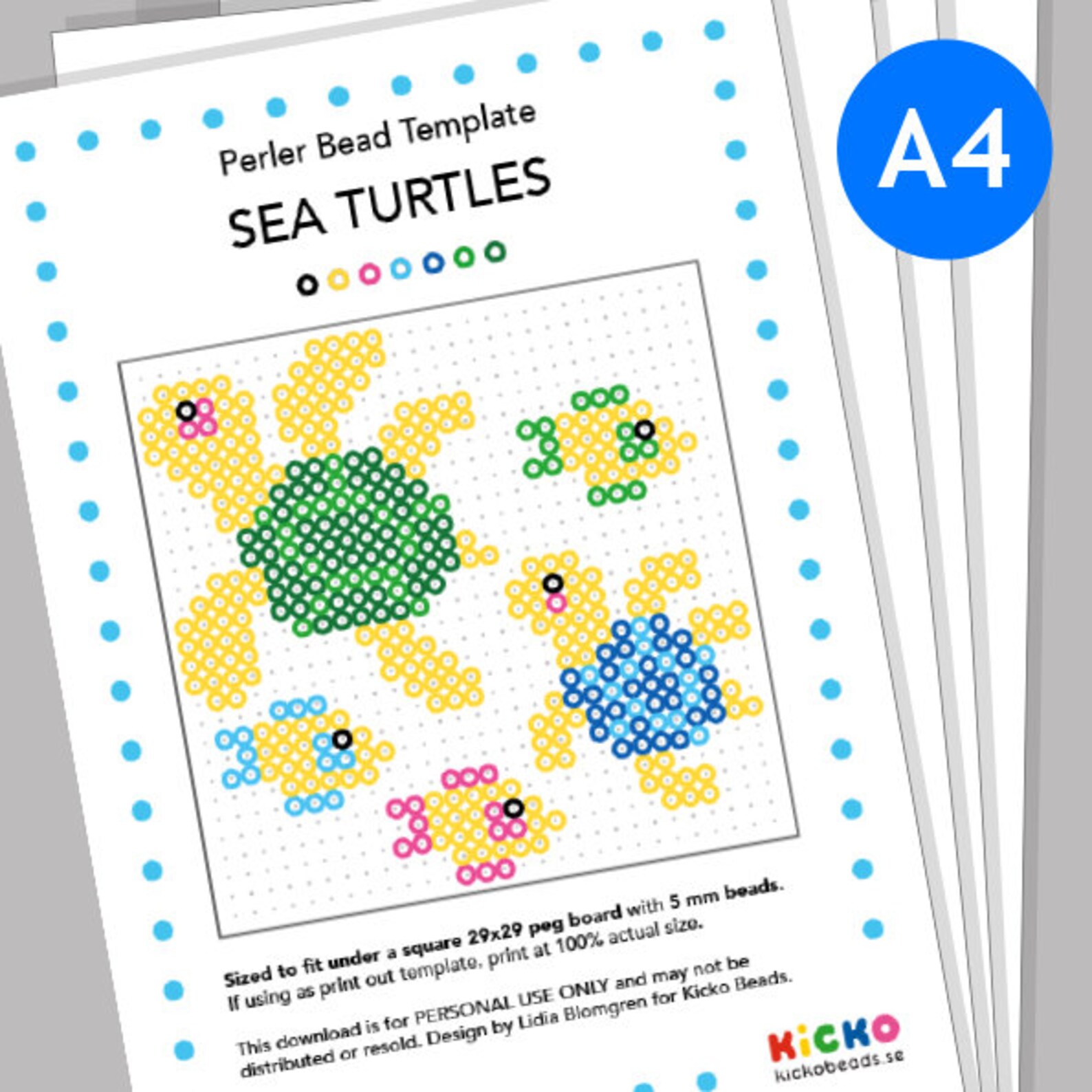 4x SEA Dolphins Blue Whale Fish Ocean Turtle Starfish Kids Craft Fuse ...