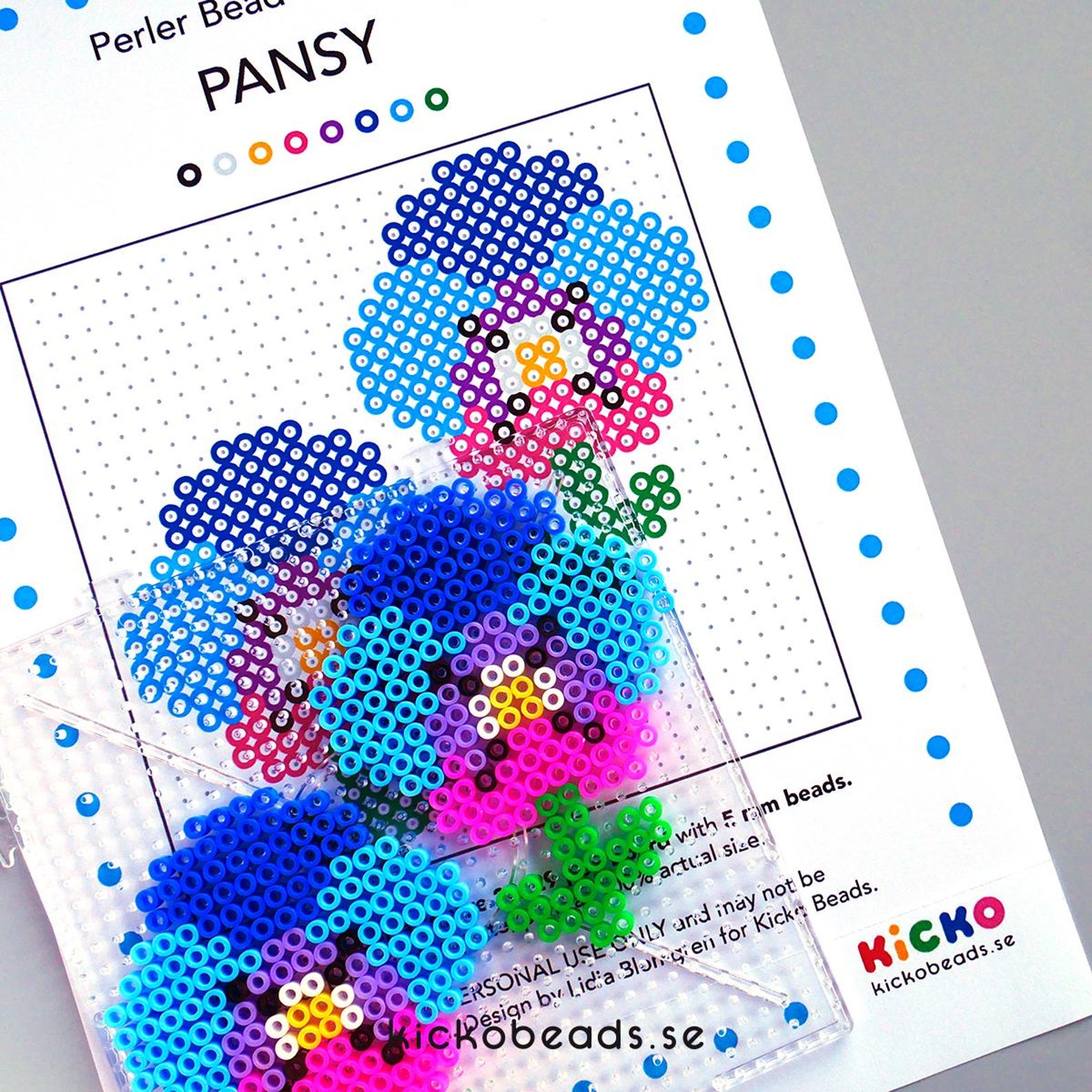 PANSY Perler Beads Spring Decoration Hama Fuse Beads Pyssla Present ...