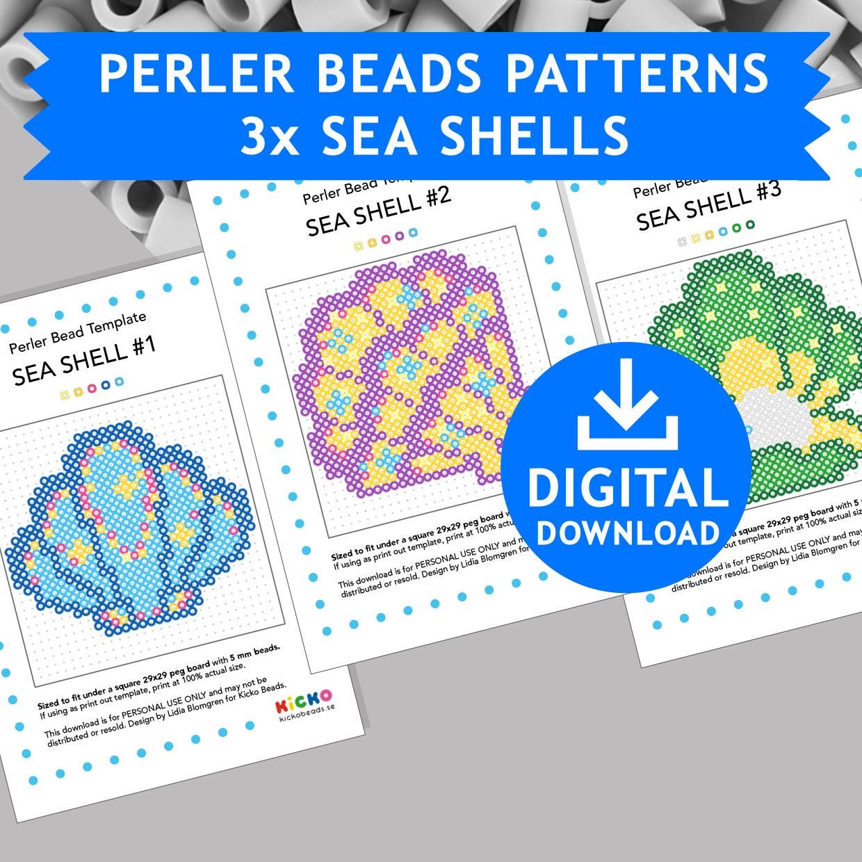 Mini Sea Shell Perler Bead Designs Seashell Collector's Box