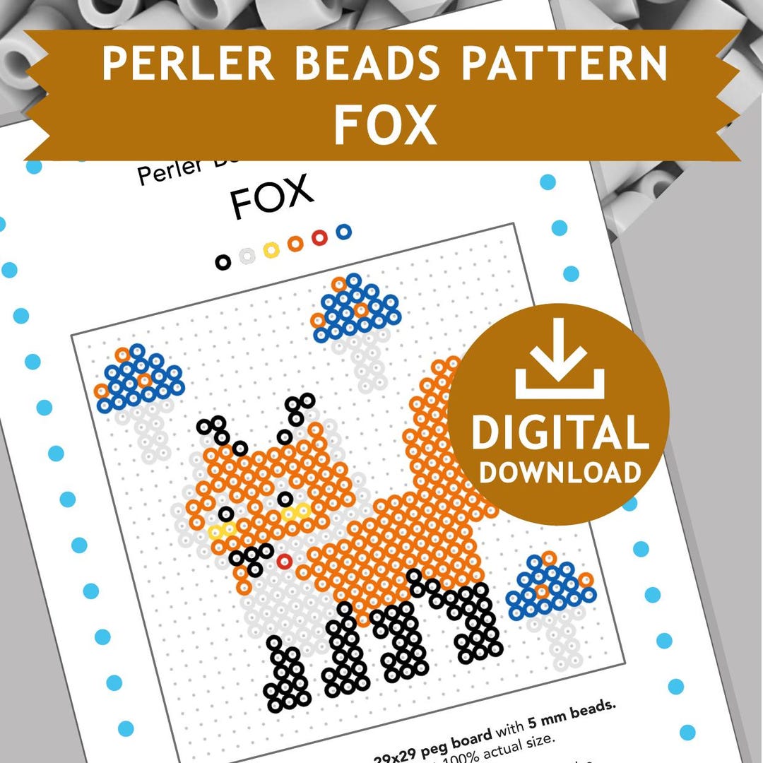 FOX Decoration Hama Fuse Beads Pyssla Forest Templates Tutorial ...