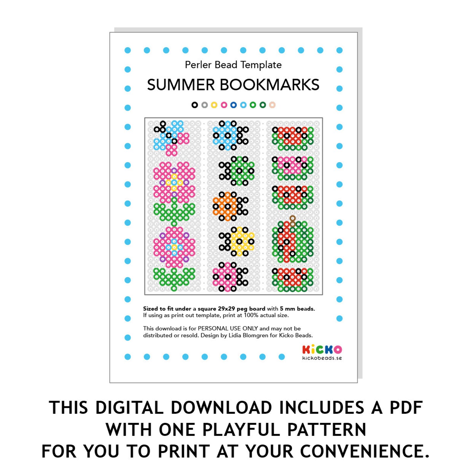 SUMMER BOOKMARKS Rainy Day Activities for Kids Printable Printable Bead ...