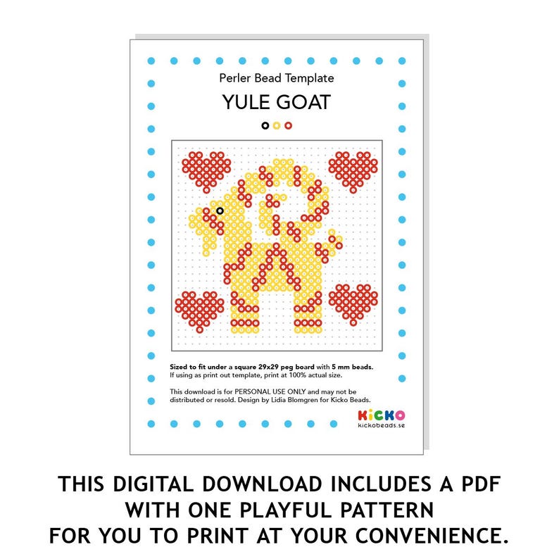 YULE GOAT X-mas Decor Christmas Decoration Kids Crafts Fuse Beads ...
