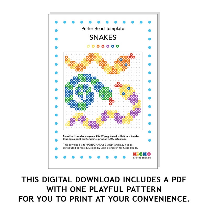 SNAKES Halloween Decoration Jungle Witch Kids Crafts Fuse Beads ...
