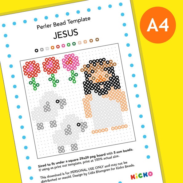 JESUS Easter Decoration Hama Fuse Beads Pyssla Present Templates ...