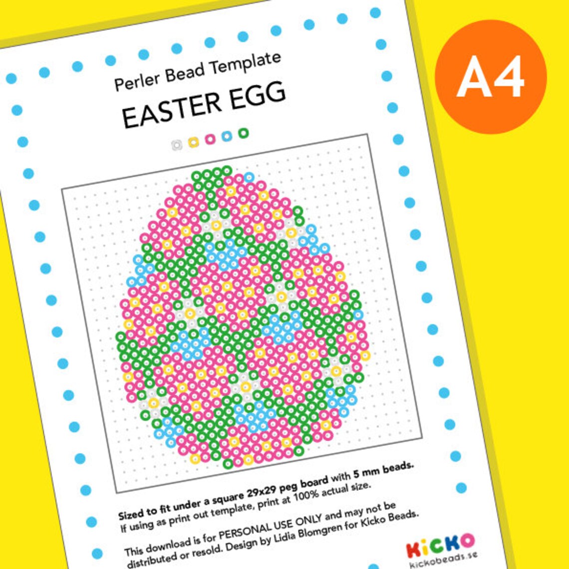 EASTER EGG Strawberry Heart Love Bügelperlen Decoration Hama Fuse Beads ...