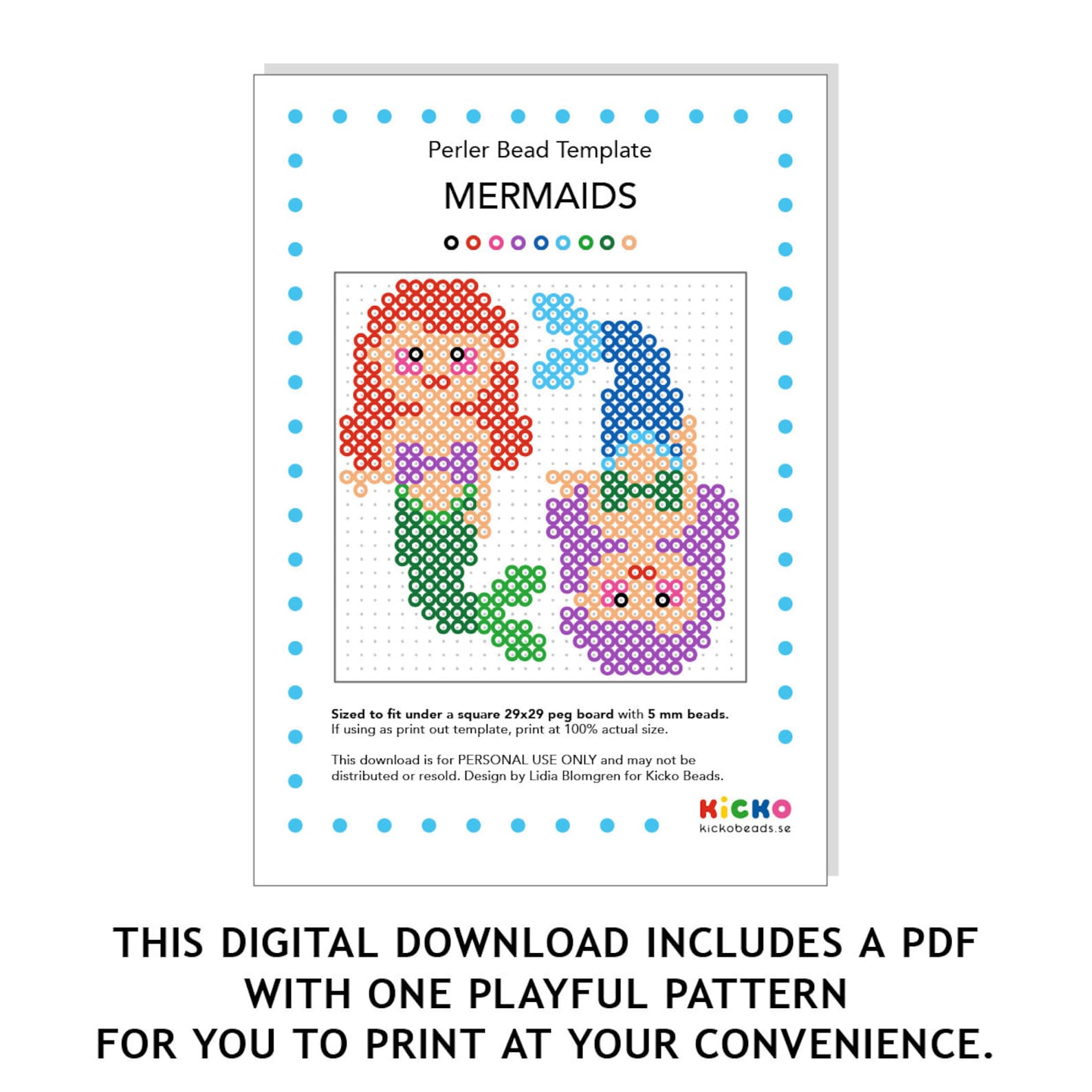 MERMAIDS Kids Crafts Perler Beads Ideas Hama Beads Pattens Sea Life ...