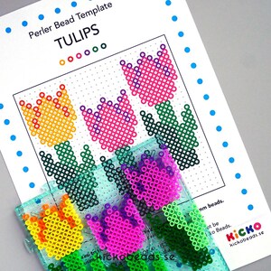 TULIPS Easter Decoration Hama Fuse Beads Pyssla Present Templates ...