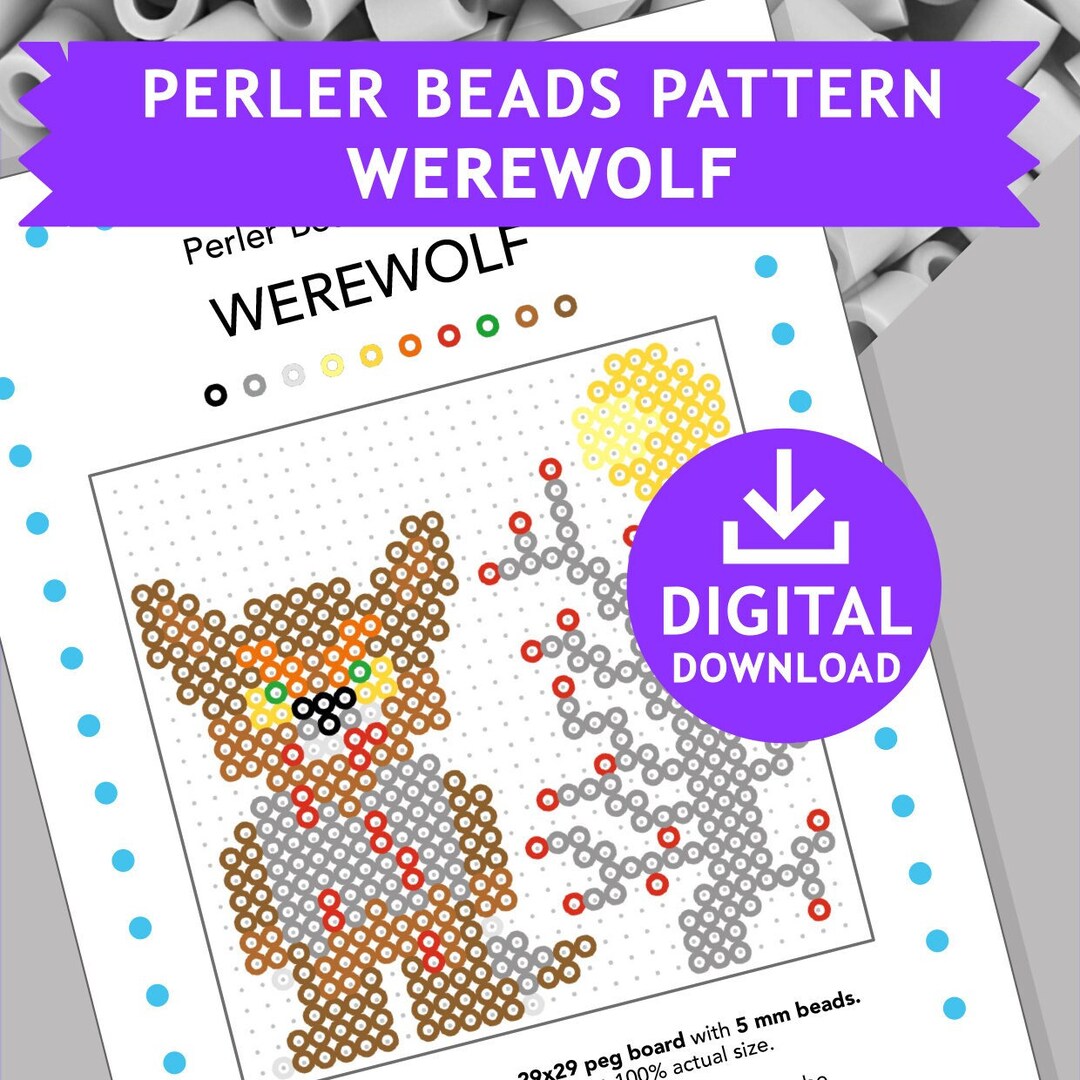 WEREWOLF Halloween Kids Crafts Fuse Beads Ideas Party Decoration ...