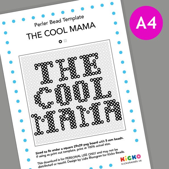 THE COOL MAMA Perler Patterns Hama Fuse Beads Pyssla Nabbi Templates ...