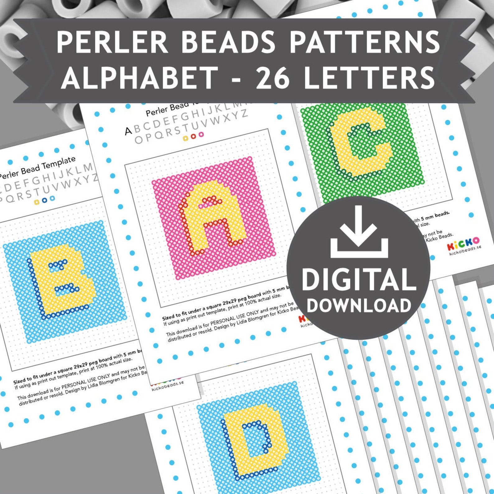 ALPHABET - 26 LETTERS English ABC School Printable Templates Kids ...