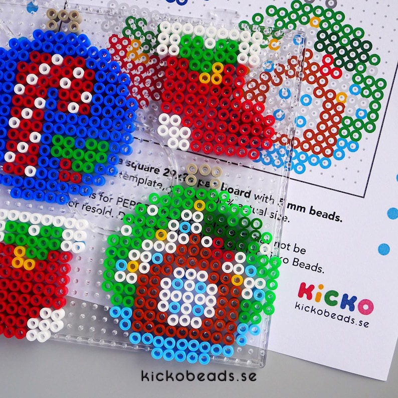 3x X-MAS TREE ORNAMENTS Baubles Kids Crafts Fuse Beads Perler Hama ...