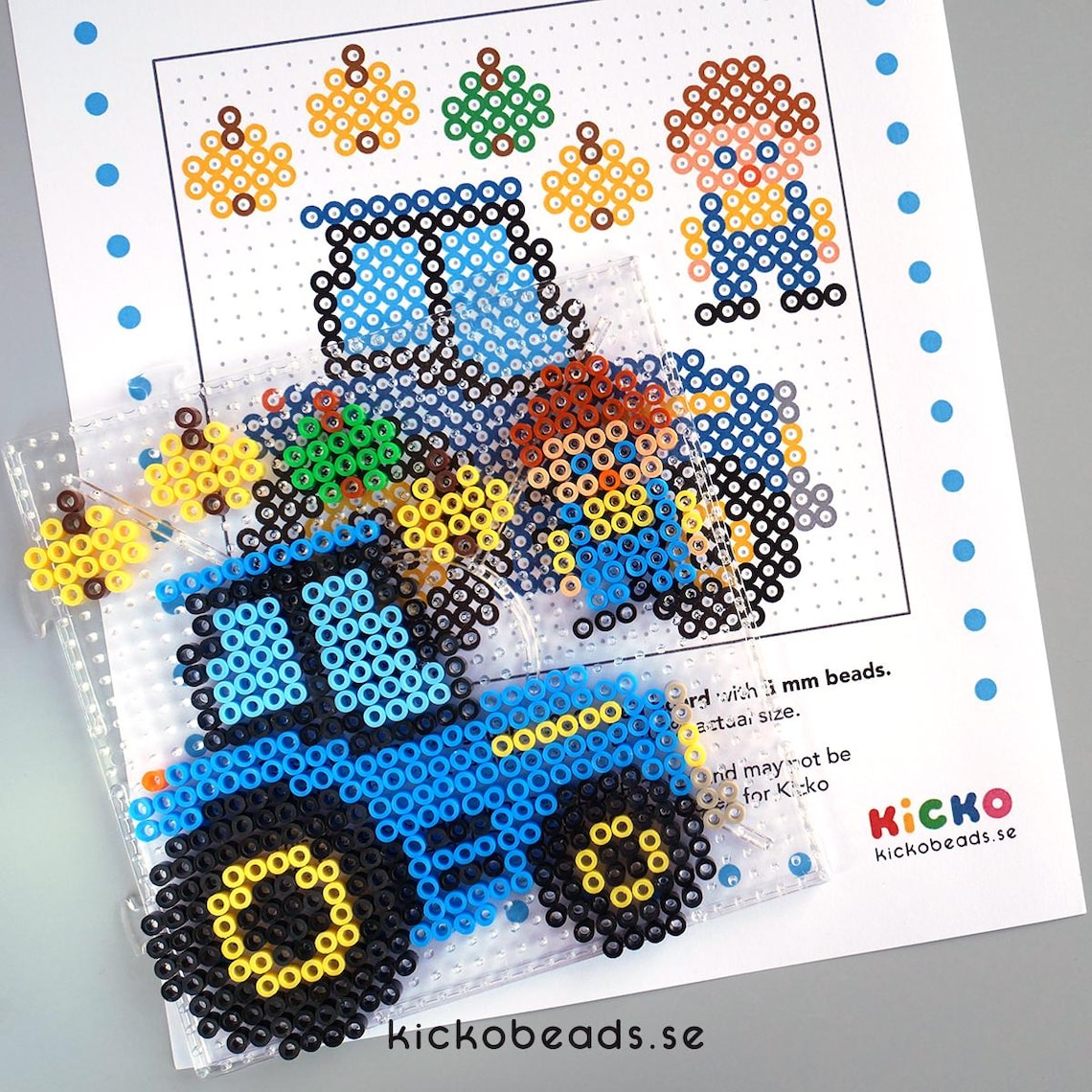 TRACTOR Perler Patterns, Decoration Hama Fuse Beads Pyssla Present ...