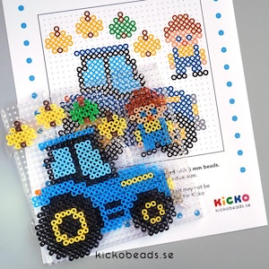 TRACTOR Perler Patterns, Decoration Hama Fuse Beads Pyssla Present ...