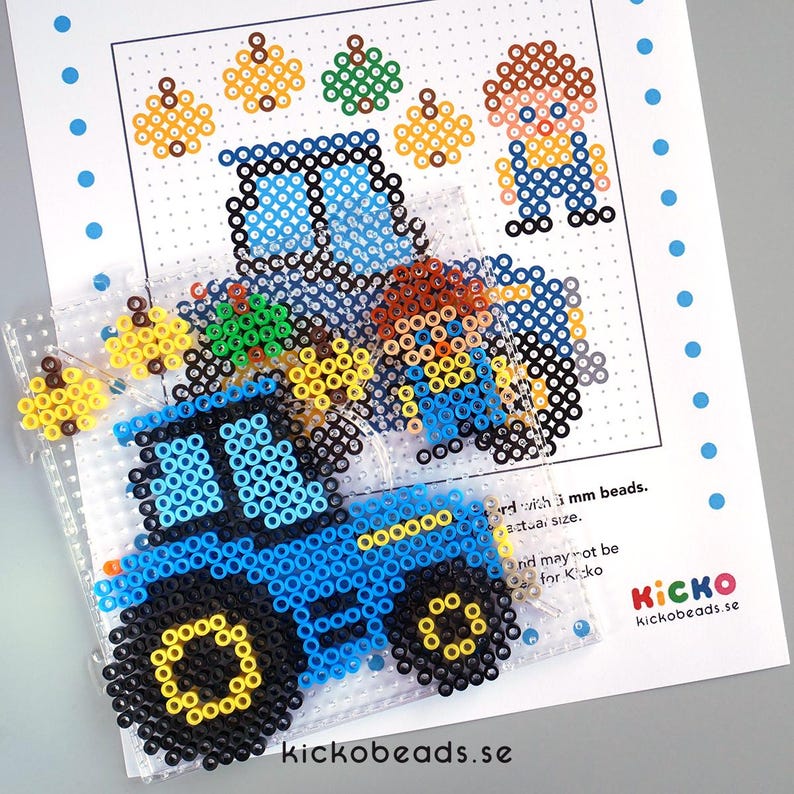 TRACTOR Perler Patterns, Decoration Hama Fuse Beads Pyssla Present ...