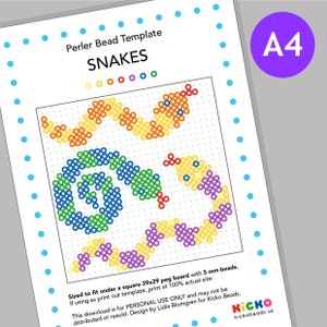 SNAKES Halloween Decoration Jungle Witch Kids Crafts Fuse Beads ...