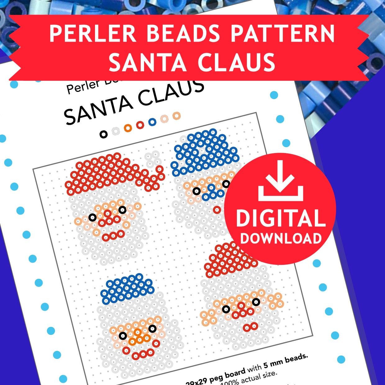 SANTA CLAUS X-mas Decor Kids Crafts Christmas Tree Ornaments Fuse Beads ...