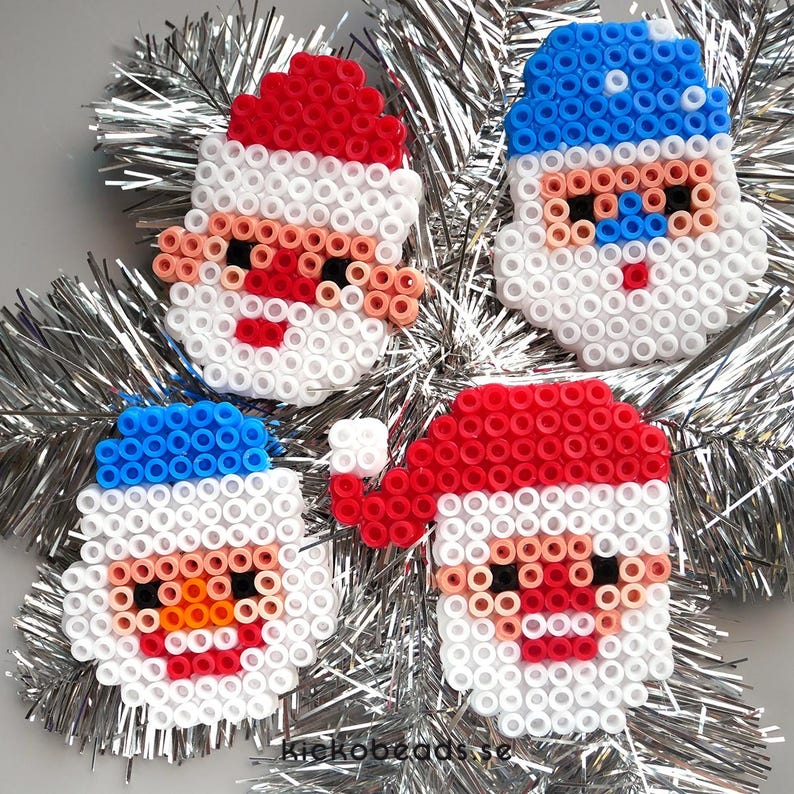 SANTA CLAUS X-mas Decor Kids Crafts Christmas Tree Ornaments Fuse Beads ...