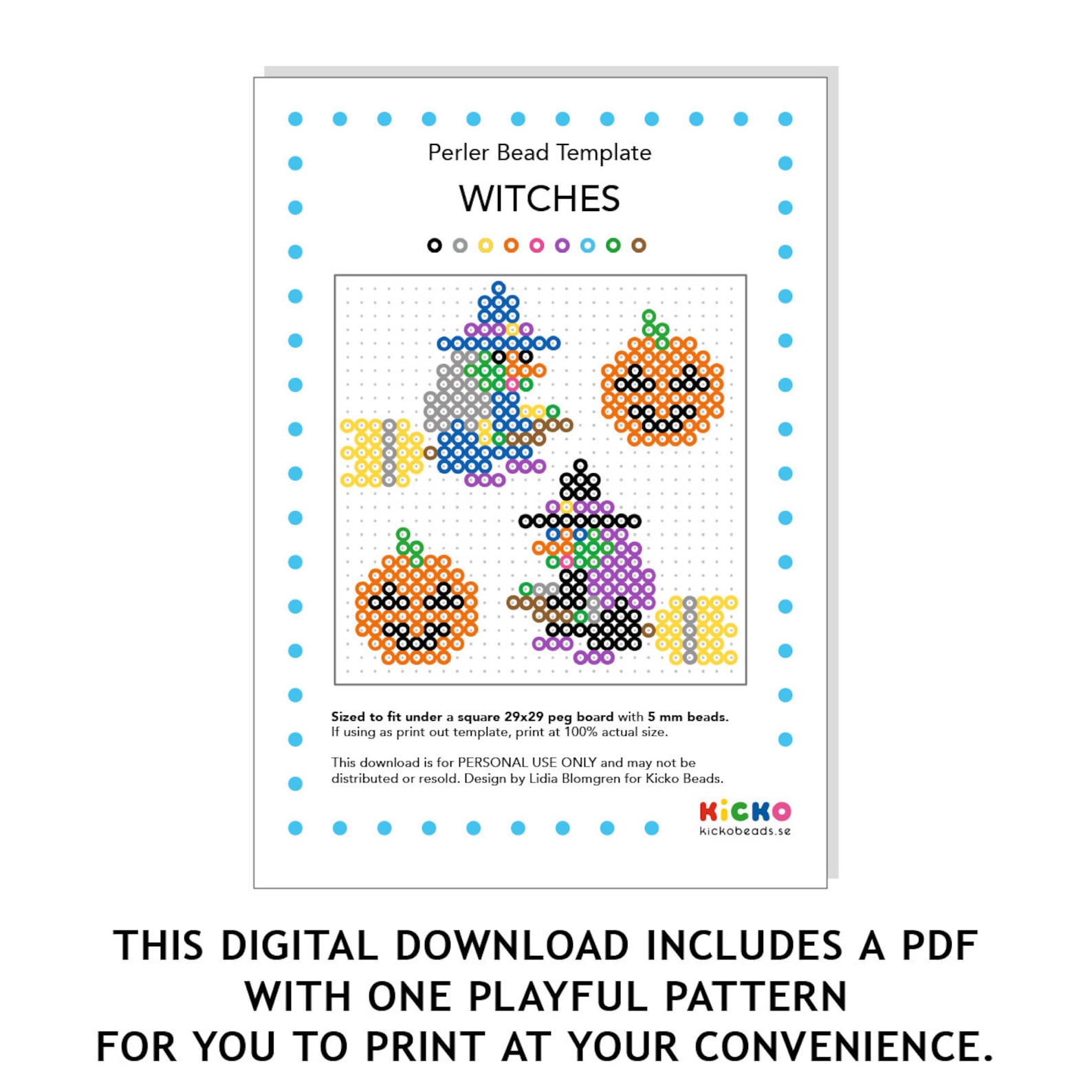 WITCHES Halloween Kids Crafts Fuse Beads Ideas Reeler Beads Patterns ...
