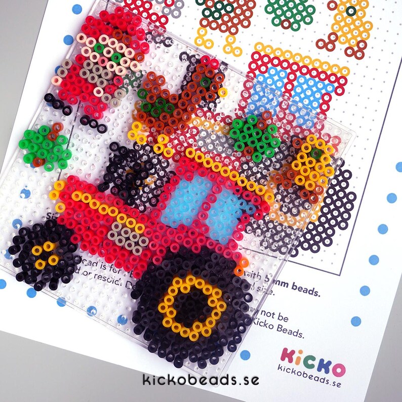 6x FARM Tractor Perler Patterns, Hama Fuse Pyssla Beads Templates ...