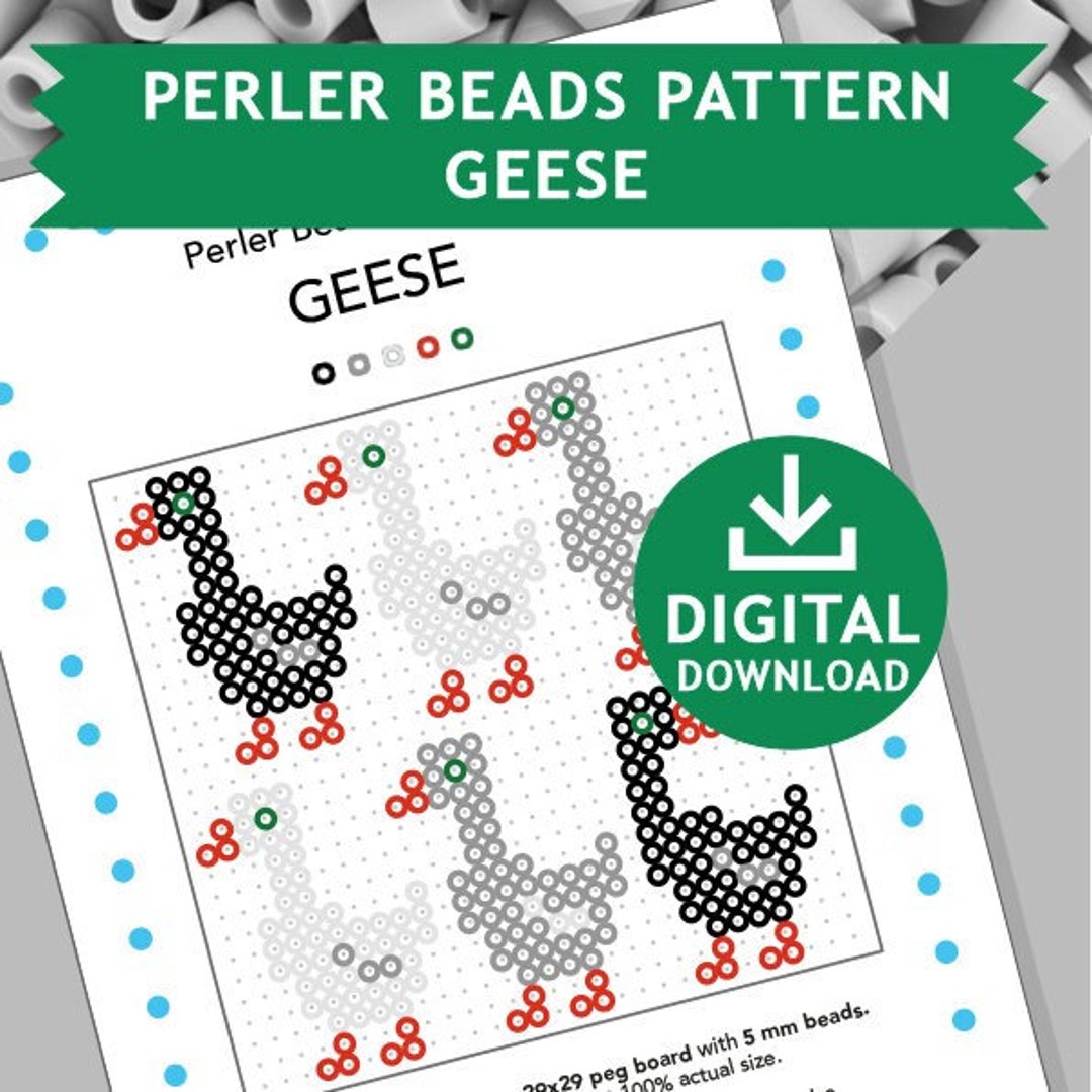 GEESE Decoration Hama Fuse Beads Pyssla Forest Templates Tutorial ...