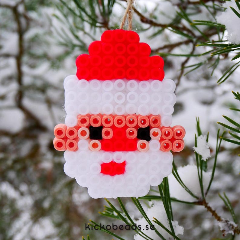 SANTA CLAUS X-mas Decor Kids Crafts Christmas Tree Ornaments Fuse Beads ...