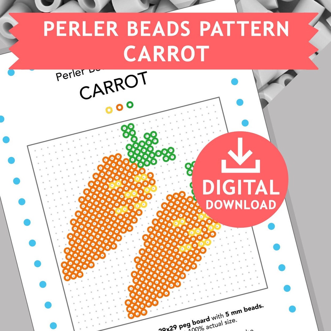 CARROT Perler Beads Patterns, Hama Fuse Beads Printable Templates ...