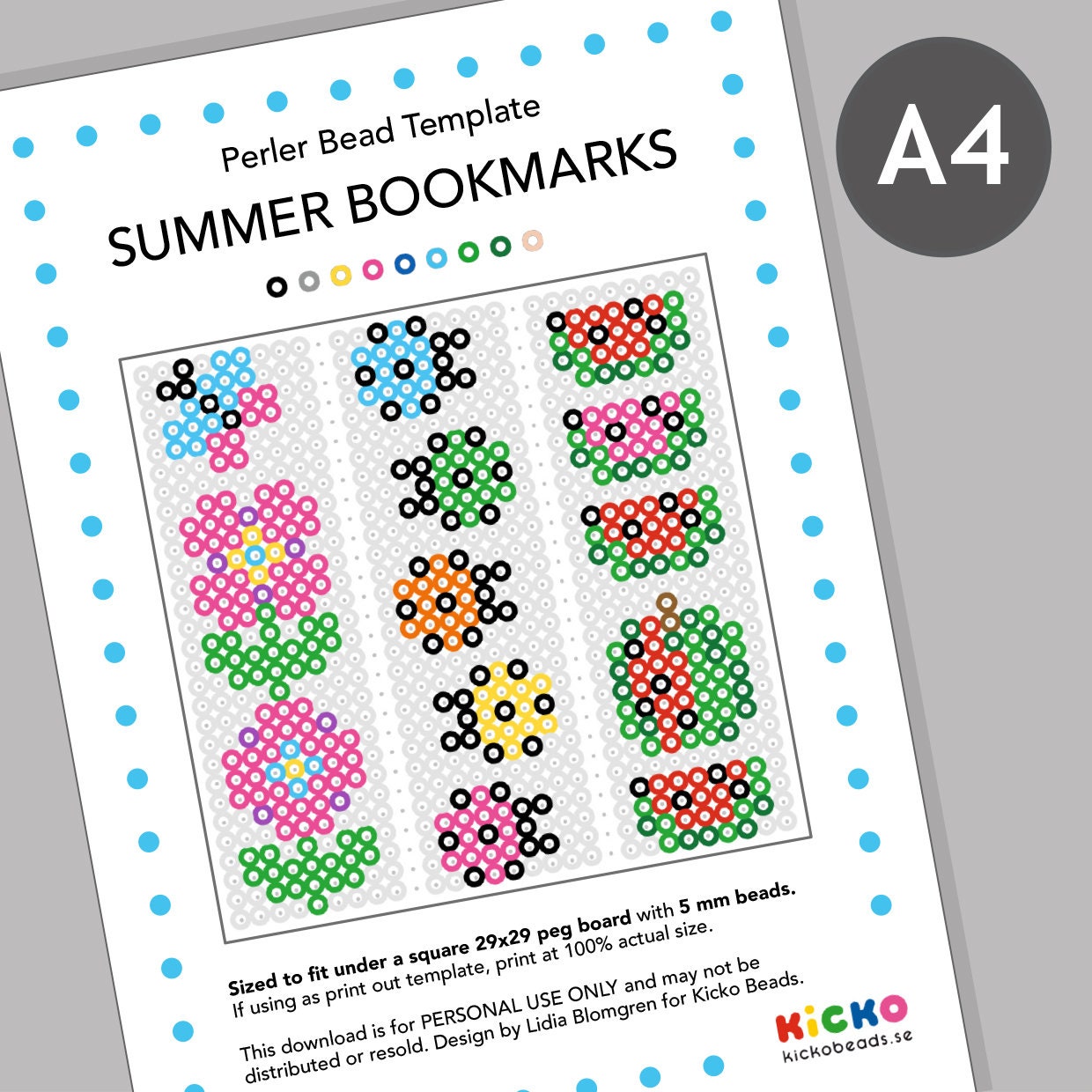 SUMMER BOOKMARKS Rainy Day Activities for Kids Printable Printable Bead ...