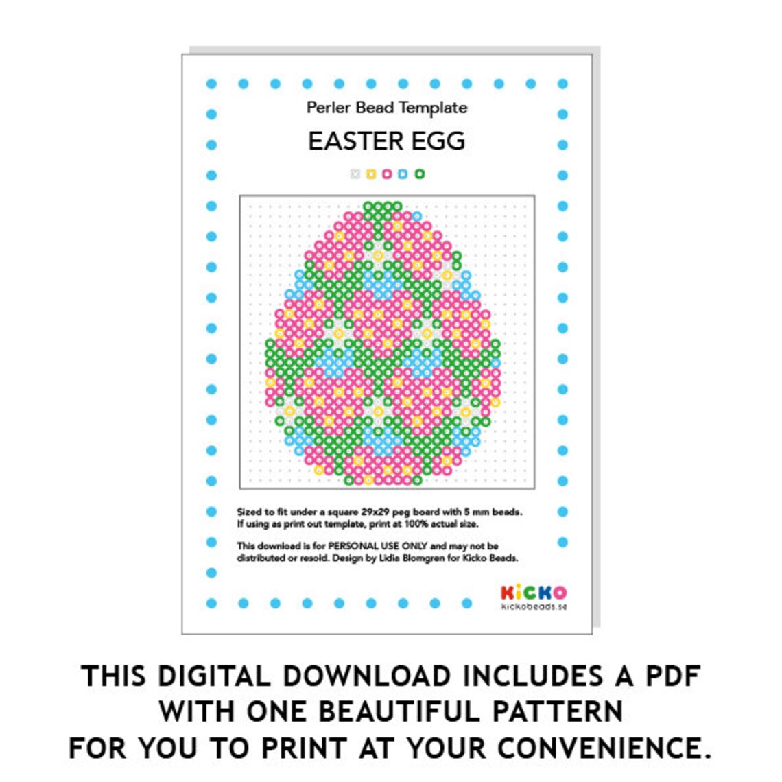 EASTER EGG Strawberry Heart Love Bügelperlen Decoration Hama Fuse Beads ...