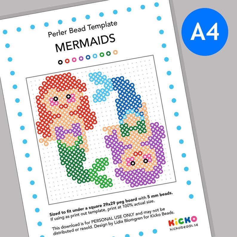MERMAIDS Kids Crafts Perler Beads Ideas Hama Beads Pattens Sea Life ...