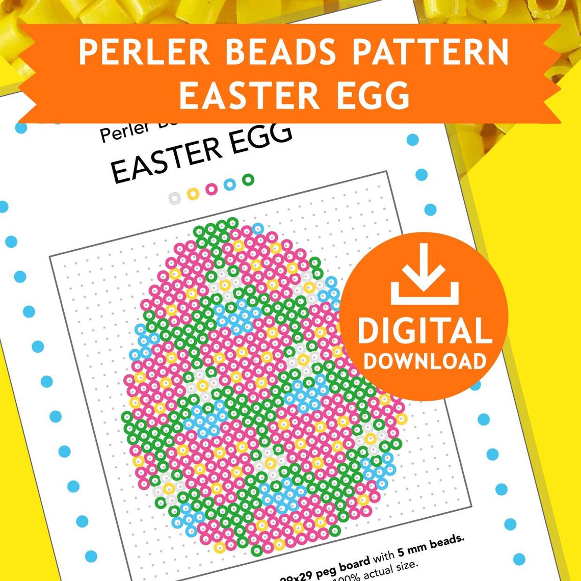 EASTER EGG Strawberry Heart Love Bügelperlen Decoration Hama Fuse Beads ...