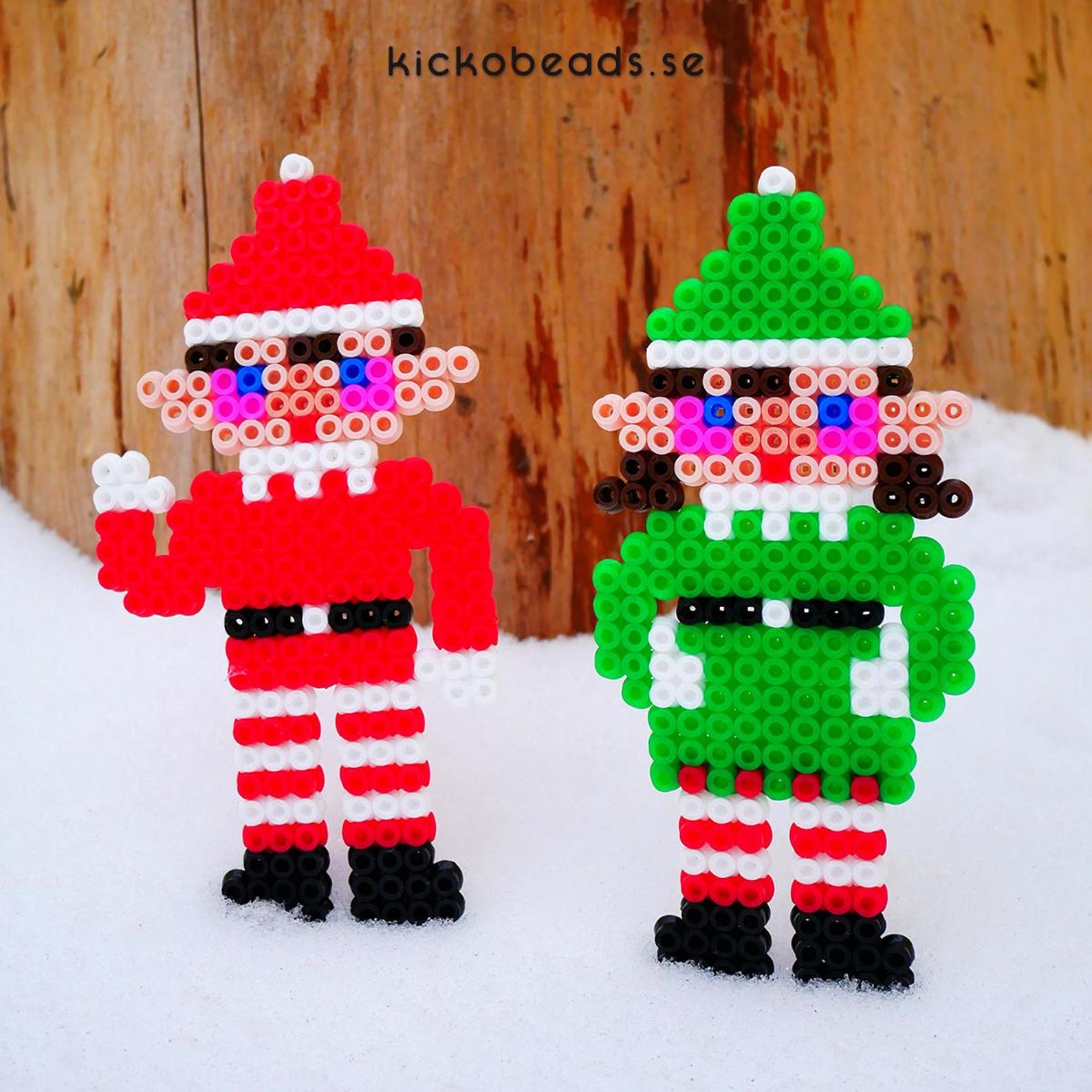Christmas Elves Fuse Beads Templates Printable Pattern Perler Kids ...