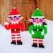 Christmas Elves Fuse Beads Templates Printable Pattern Perler Kids ...