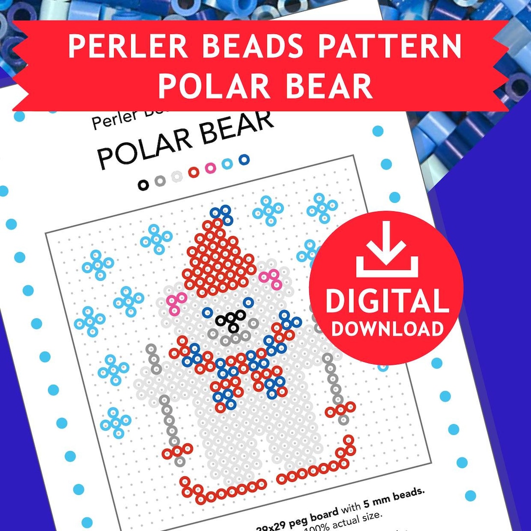 POLAR BEAR X-mas Christmas Decoration Fuse Beads Kids Crafts Perler ...