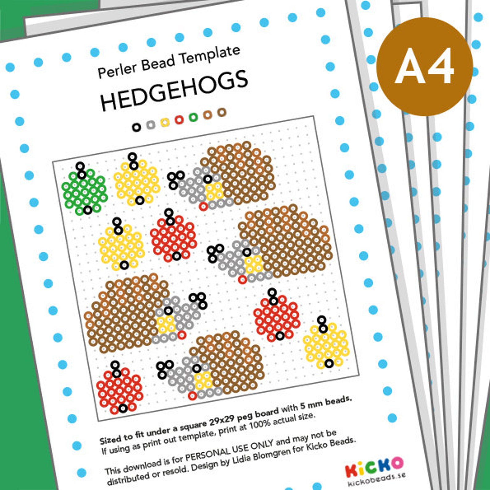 6x FOREST Perler Patterns, Hama Fuse Pyssla Kicko Beads Templates ...