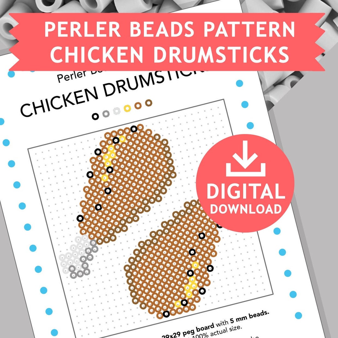 Chicken Drumsticks Perler Beads Pattern: Kids Craft (digital Download ...