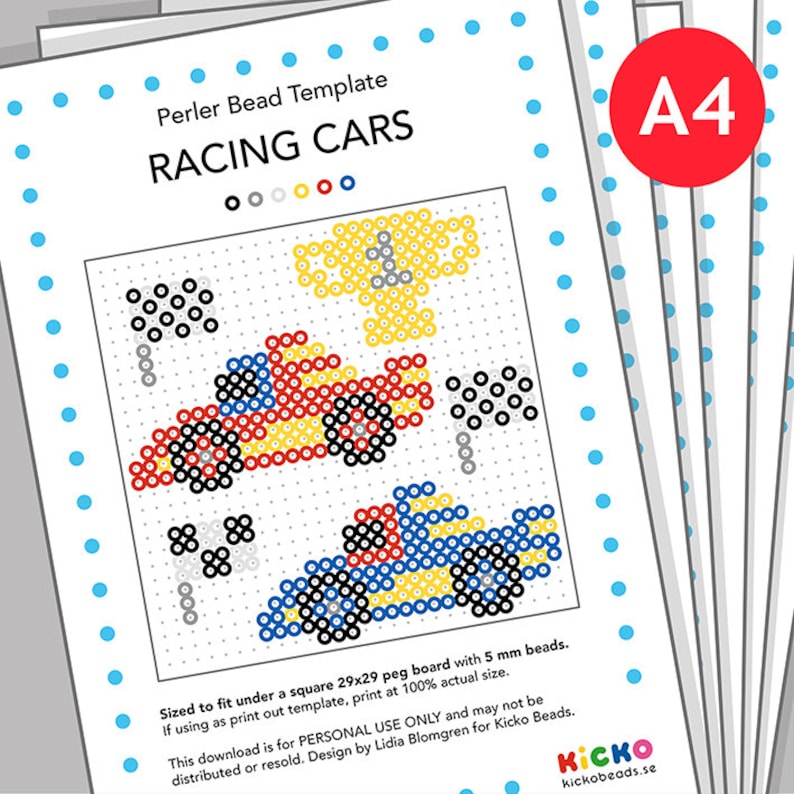 6x VEHICLES Perler Patterns, Decoration Hama Fuse Beads Pyssla Present ...