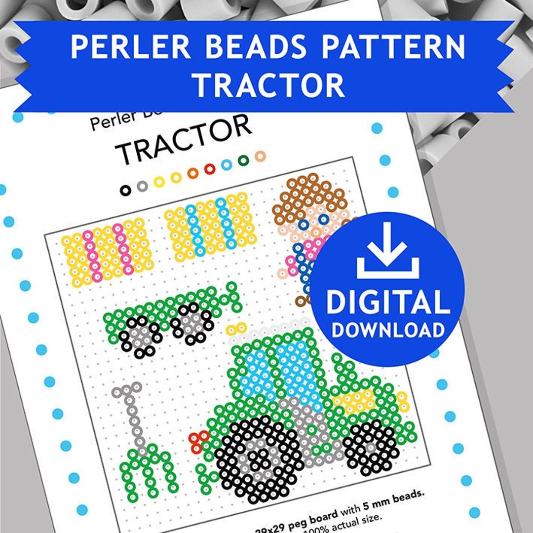 Tractor Perler Patterns, Decoration Hama Fuse Beads Pyssla Present ...