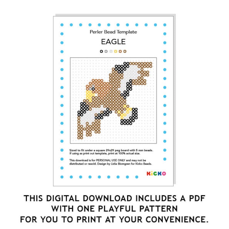 ADLER Dekoration Hama Fuse Perlen Vogel Pyssla Wald Vorlagen Anleitung ...