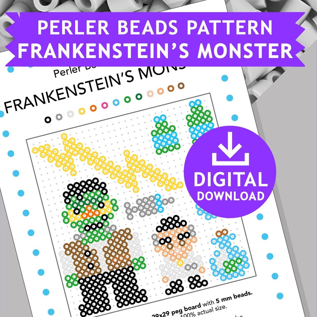 FRANKENSTEIN'S MONSTER Halloween Kids Crafts Fuse Beads Ideas Reeler ...