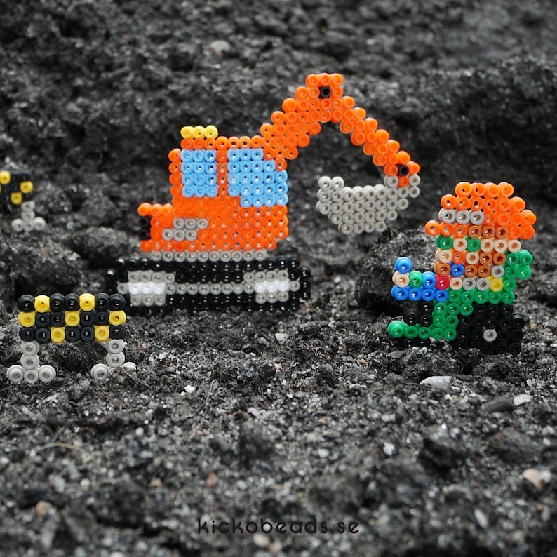 6x VEHICLES Perler Patterns, Decoration Hama Fuse Beads Pyssla Present ...